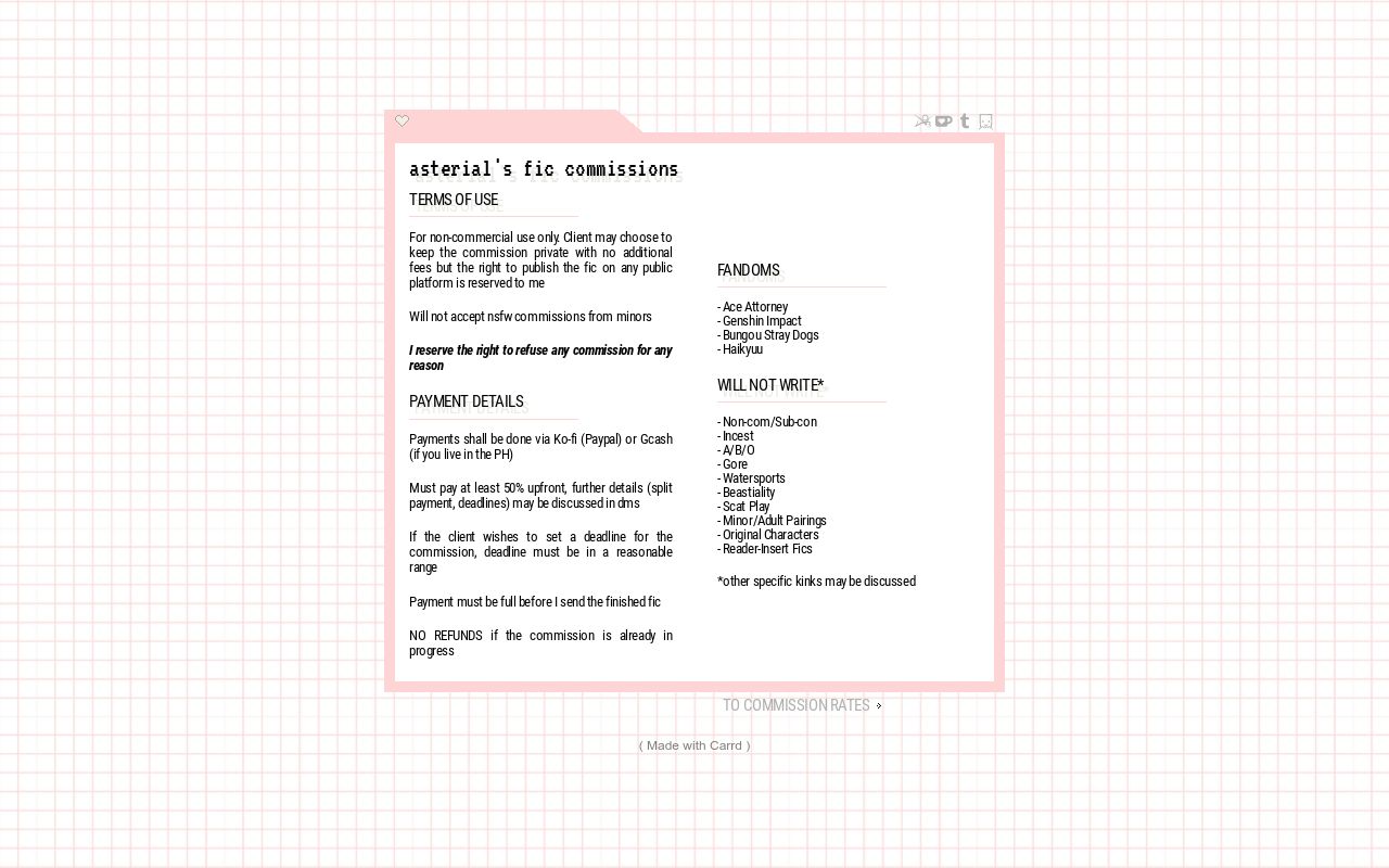 asterial's fic commissions